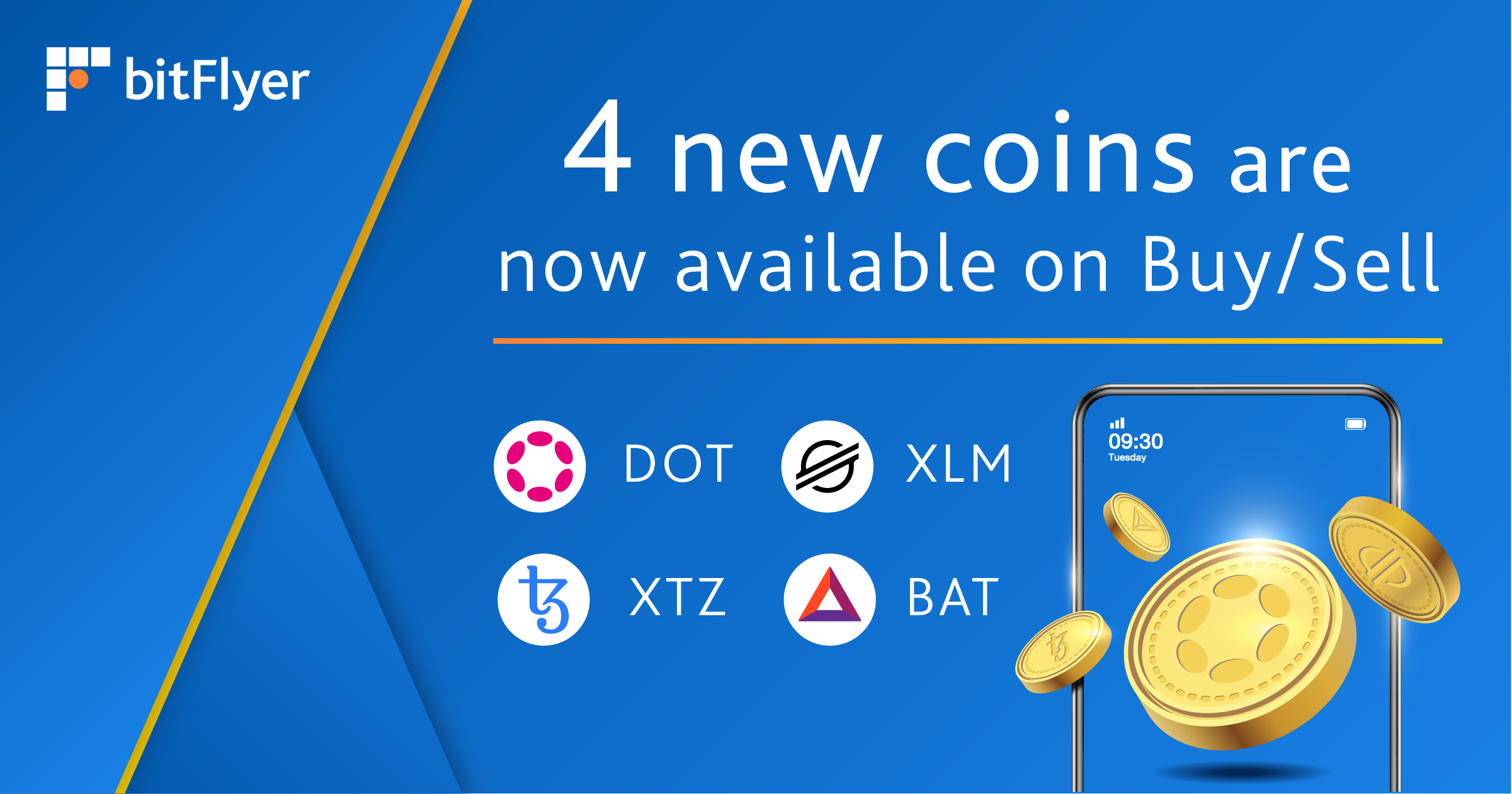 DOT, XTZ, XLM, and BAT are now available on bitFlyer USA - The bitFlyer Blog